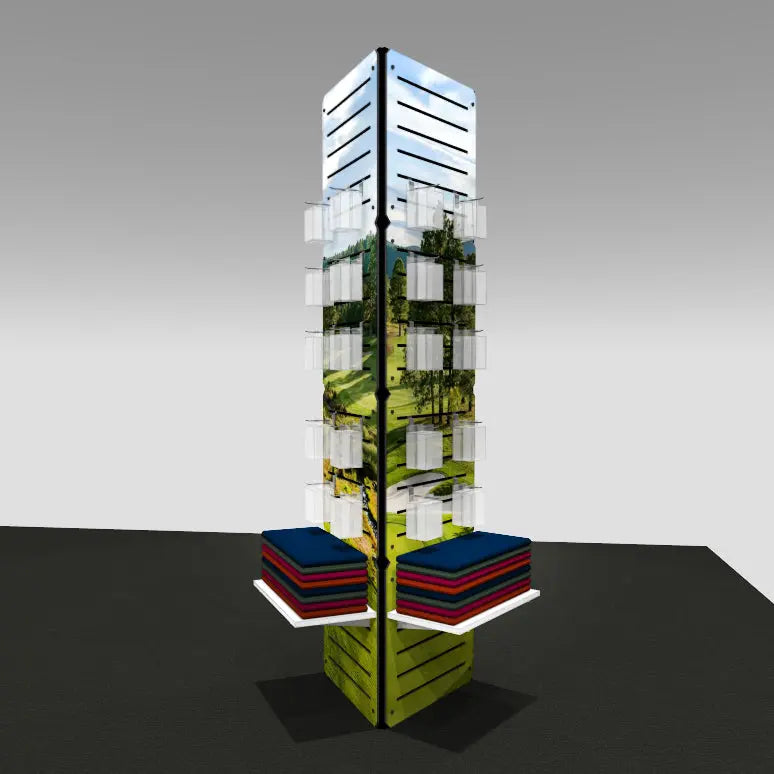 Portable Triangular Slatwall Tower | Slatted Wall System – Portable Booths