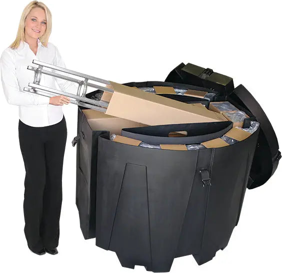 Large Curved Shipping Container | Trade Show Shipping Cases with Wheels ...