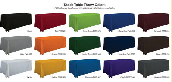 Standard 6' Table Throw | 6ft Table cloths – Portable Booths